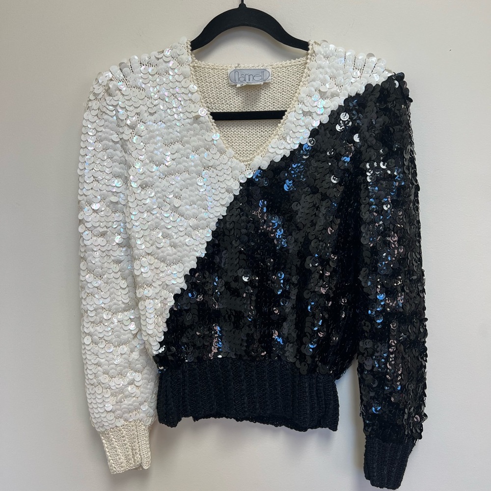 Rare Vintage Nannell Sequined Sweater. Size Medium - Gem